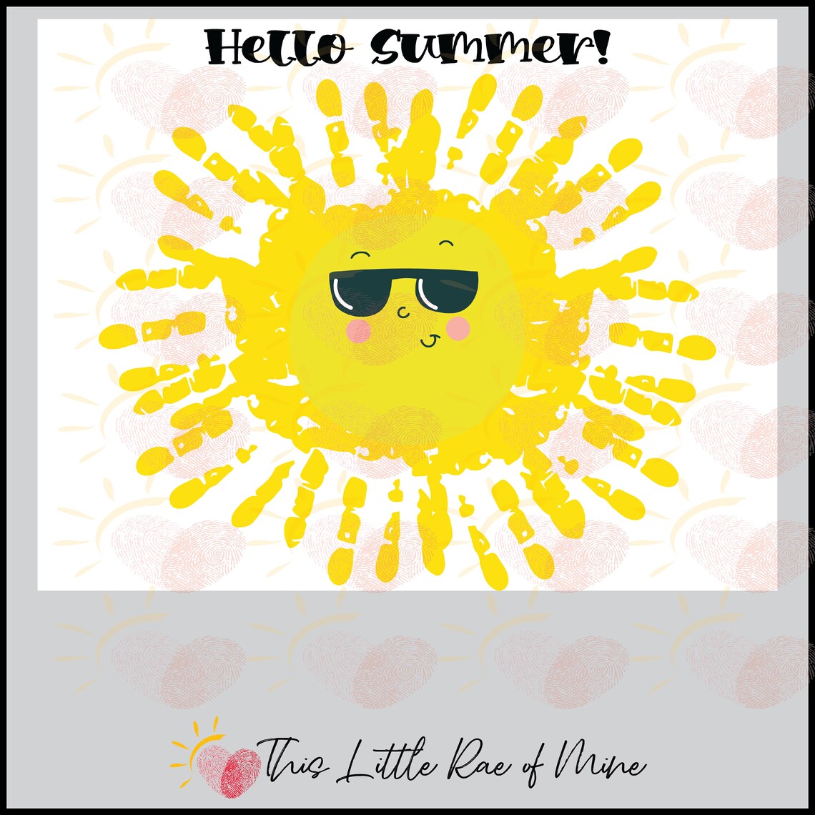 Hello Summer Sun Sun Rays Handprint Art Summer Fun - Etsy