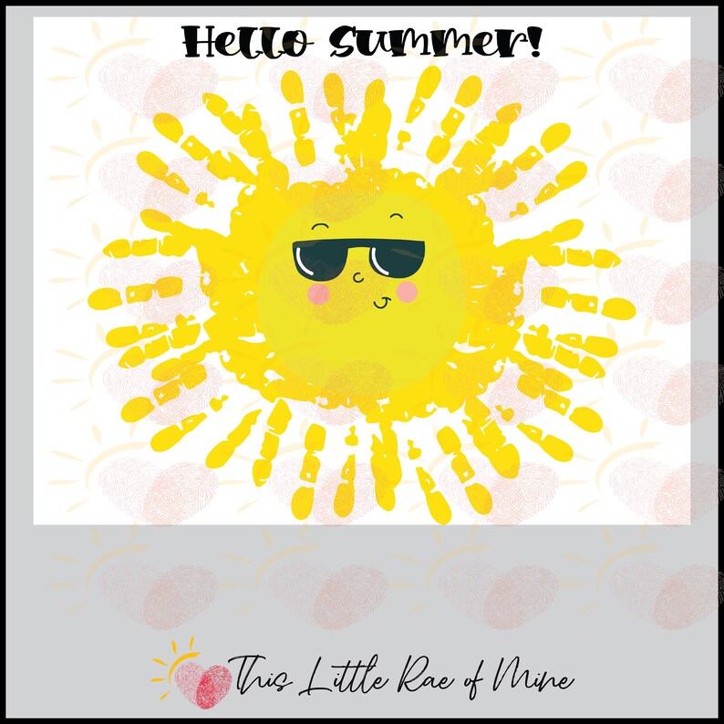 Hello Summer Sun Sun Rays Handprint Art Summer Fun - Etsy