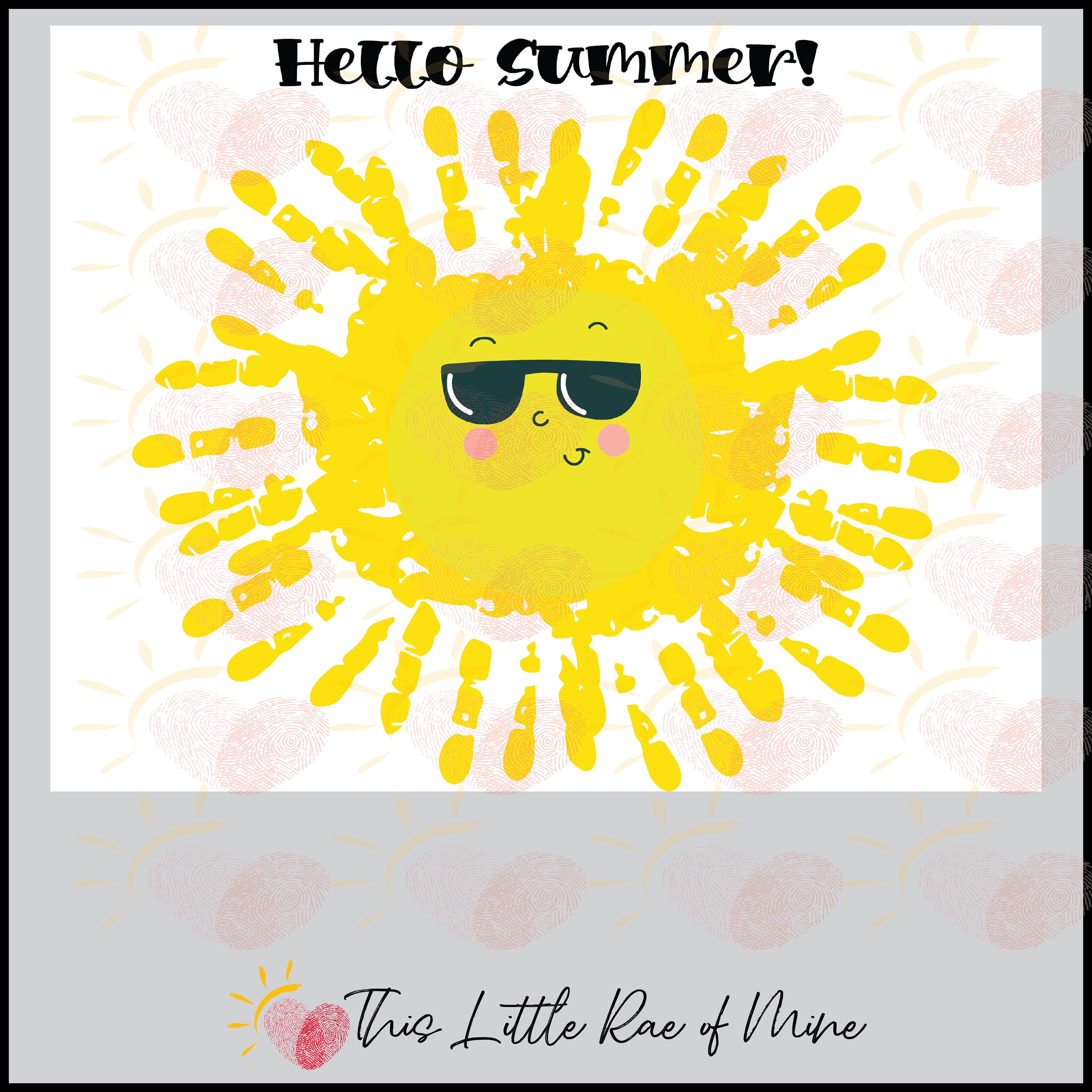 Hello Summer Sun Sun Rays Handprint Art Summer Fun - Etsy