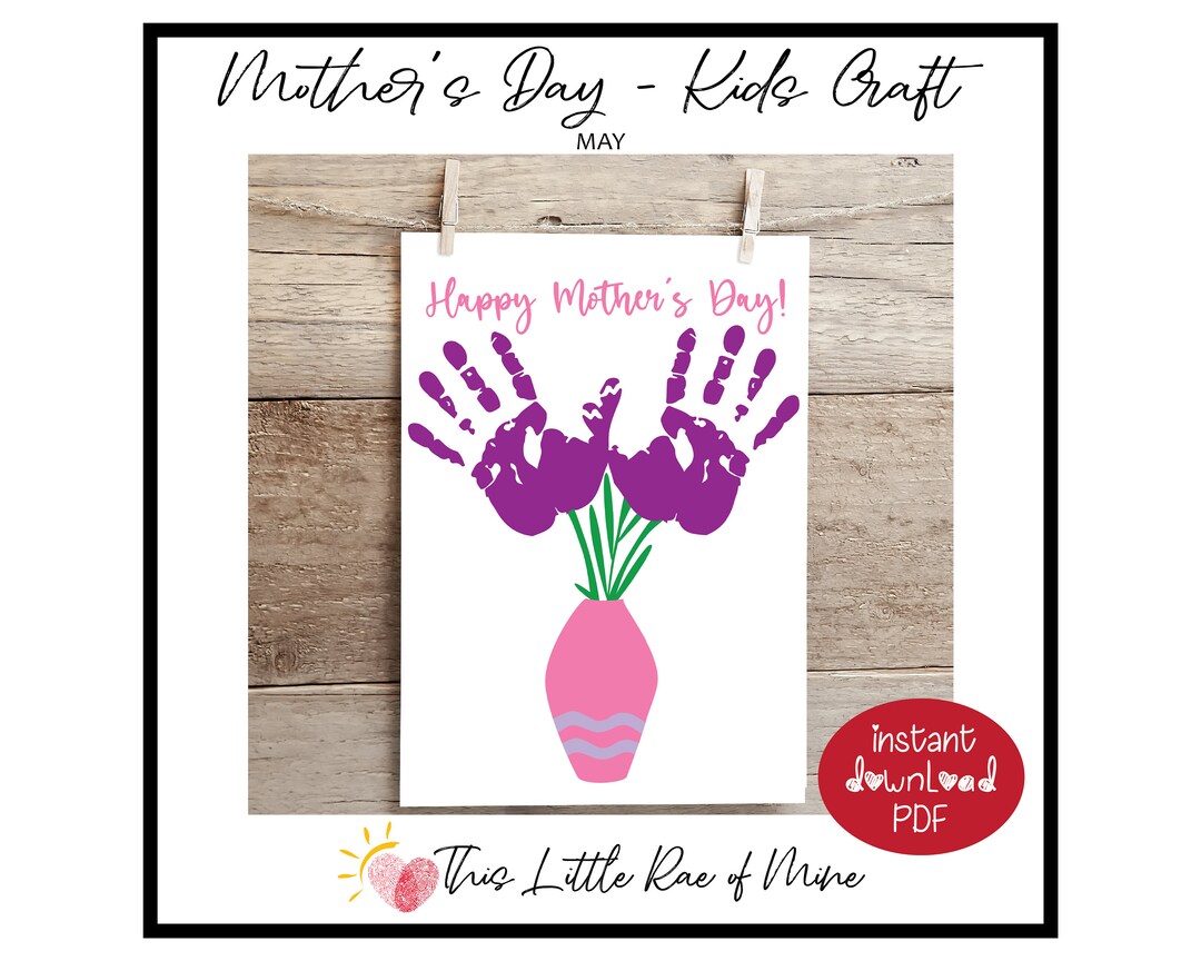 Flowers - Mother's Day - Handprint Art - Handmade Gift - Printable ...