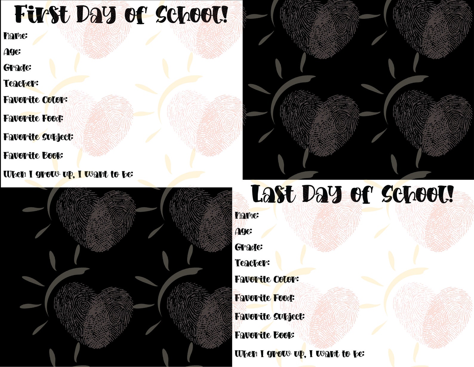 First Day of School Last Day of School Keepsake Back to - Etsy