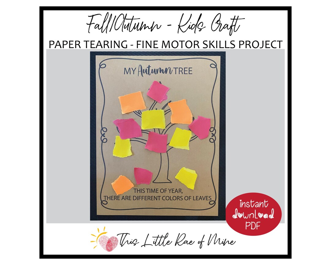 My Autumn Tree - Fall - Paper Tearing - Printable Keepsake - Fine Motor ...