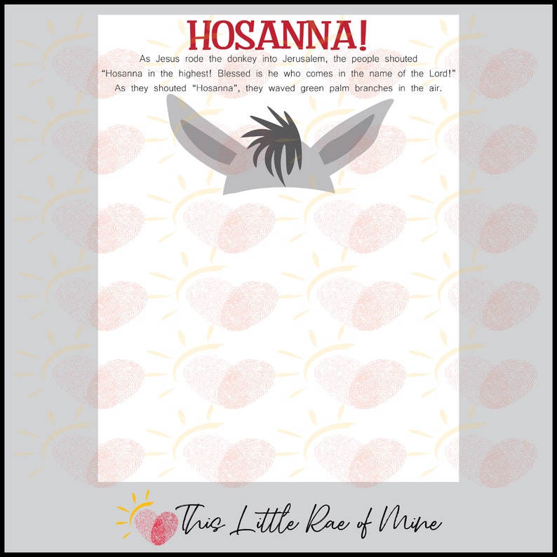 Hosanna Palm Sunday Religious Easter Jesus Donkey - Etsy