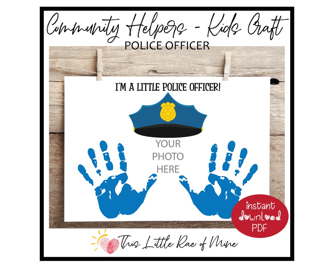 Little Police Officer - Police Dept - Handprint Art - Photo - Keepsake ...