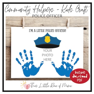 Little Police Officer - Police Dept - Handprint Art - Photo - Keepsake ...