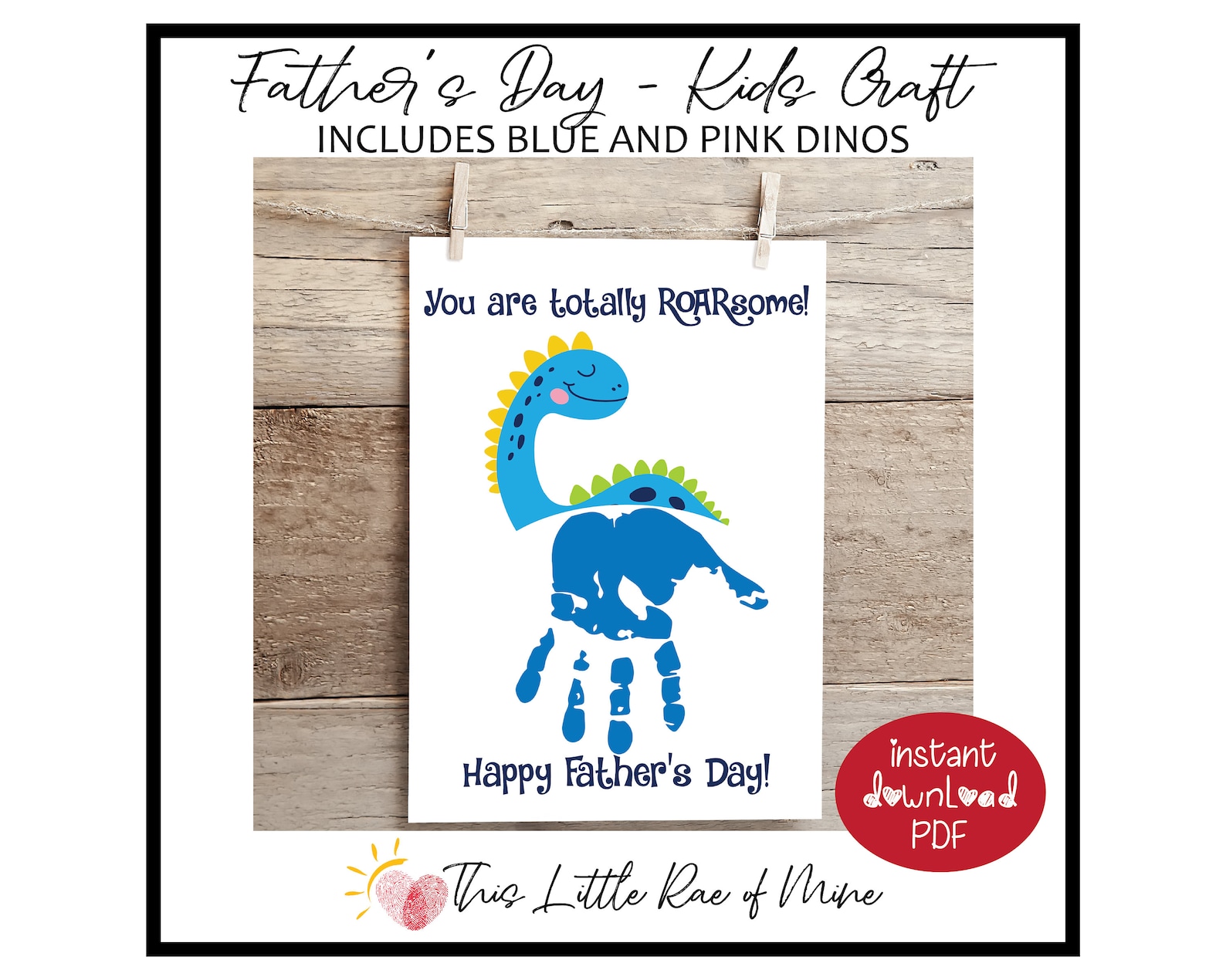 You Are Totally Roarsome - Dinosaur - Father's Day - Handprint Art ...