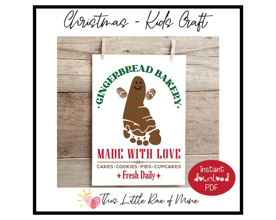Gingerbread Bakery - Cookie Footprint - Christmas - Handprint Art ...