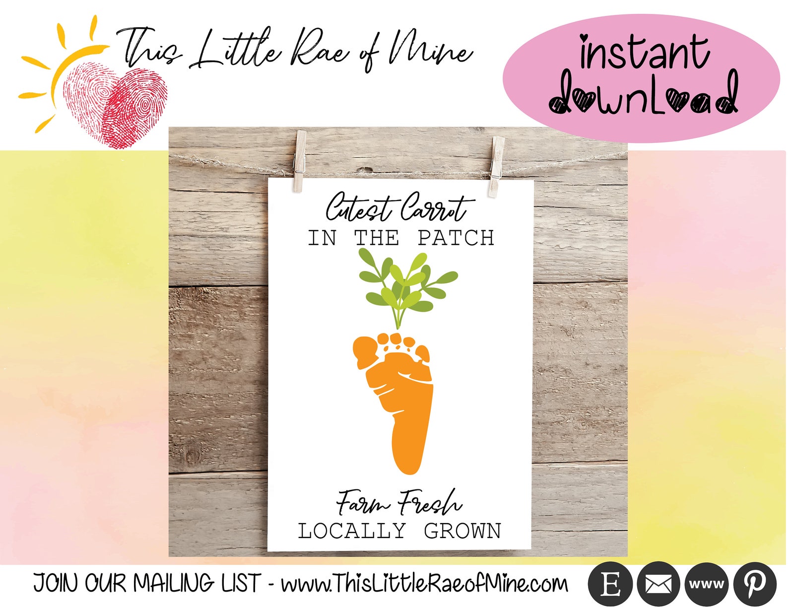 Cutest Carrot in the Patch Farm Fresh Footprint Art | Etsy