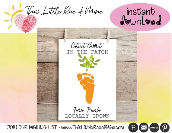 Cutest Carrot in the Patch Farm Fresh Footprint Art | Etsy