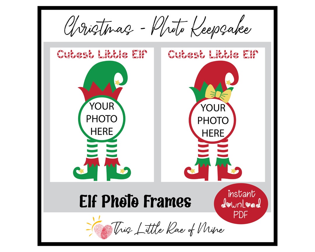 Little Elf - Photo - Christmas - Ornament - Keepsake - Printable - DIY ...