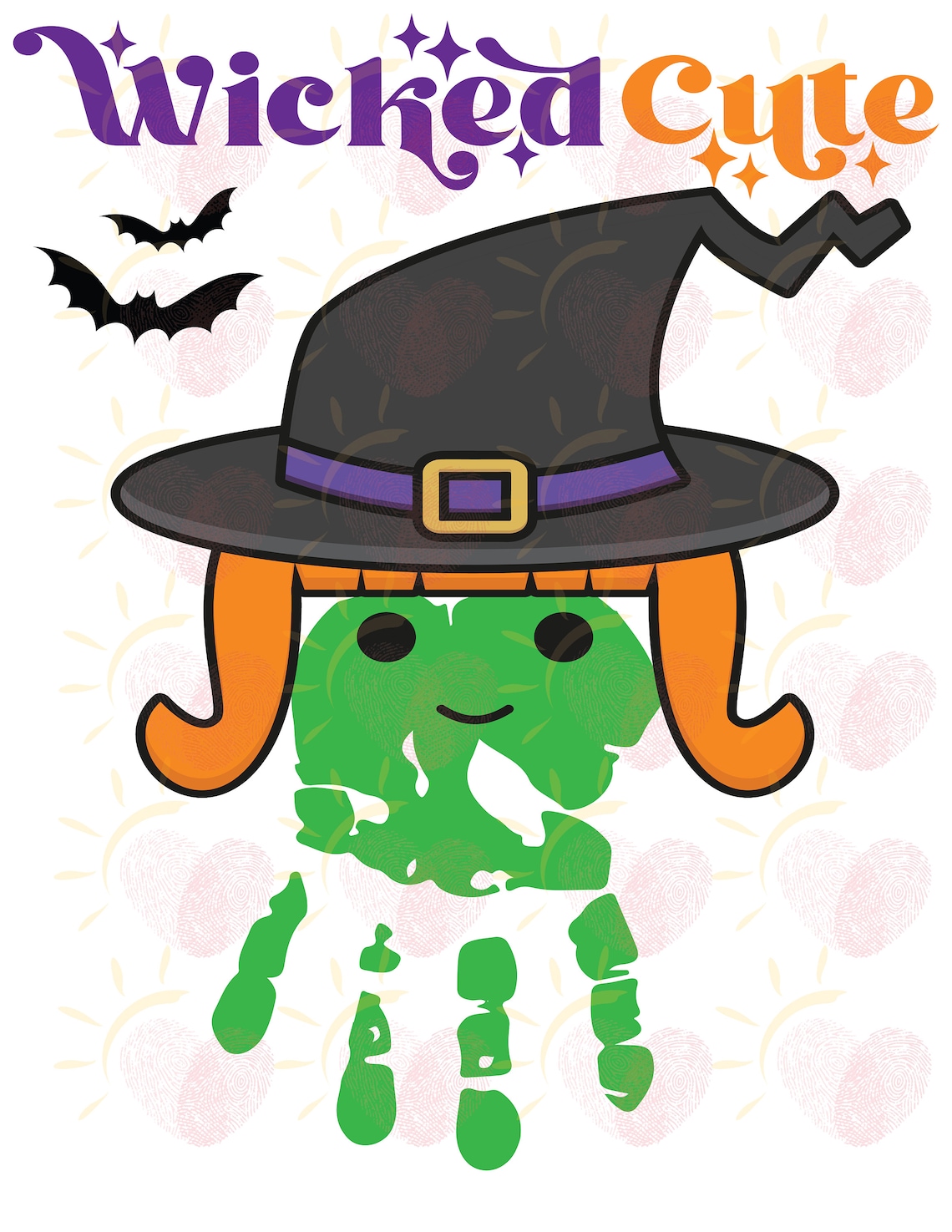 Wicked Cute Witch Happy Halloween Handprint October - Etsy