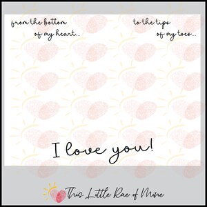 Bottom of My Heart Tip of My Toes - I Love You - Valentine's Day ...