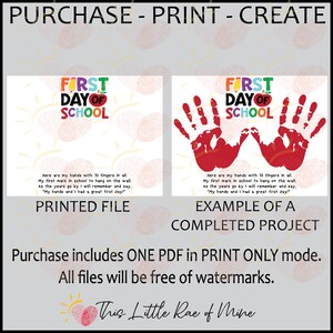 First Day of School – My Hands and I Had a Great Day - Keepsake ...