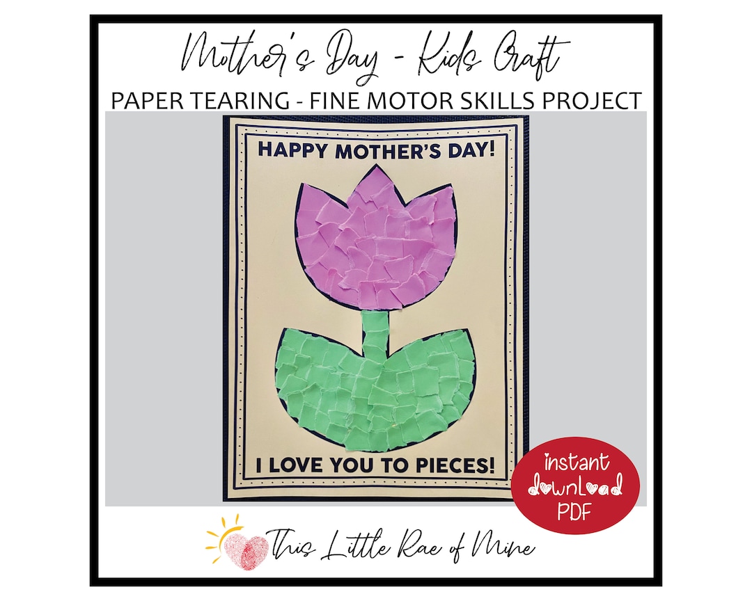 I Love You to Pieces - Flower - Happy Mother's Day - Paper Tearing ...