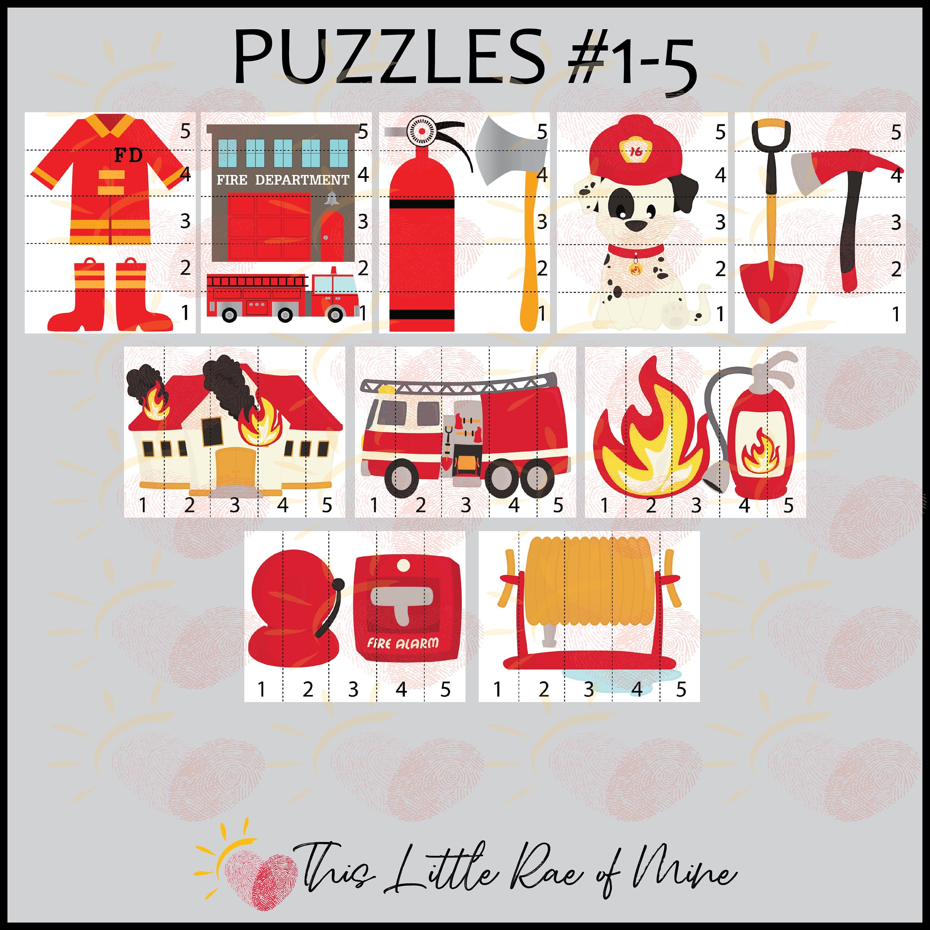 Fire Safety Week Number Sequence Puzzle Printable Autumn - Etsy