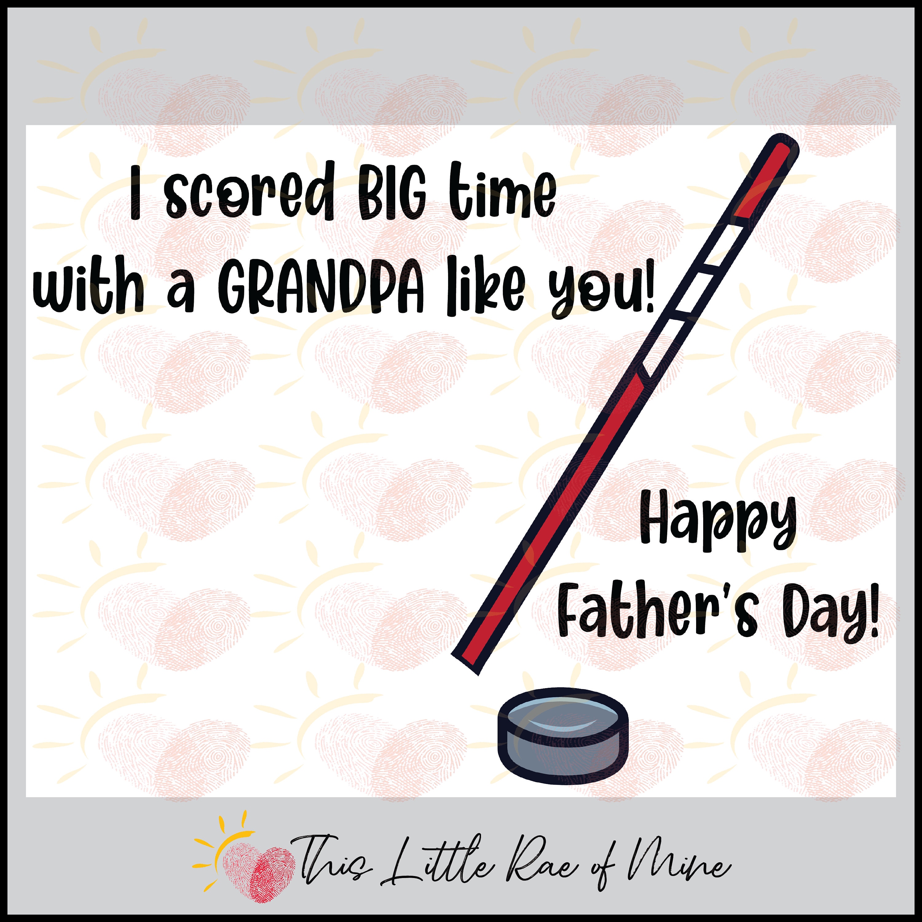 Scored Big Time - Hockey - Happy Father's Day - Printable - Footprint ...