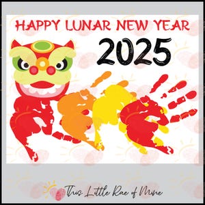 Lunar New Year - Chinese New Year - Dragon - Handprint Art - Printable ...