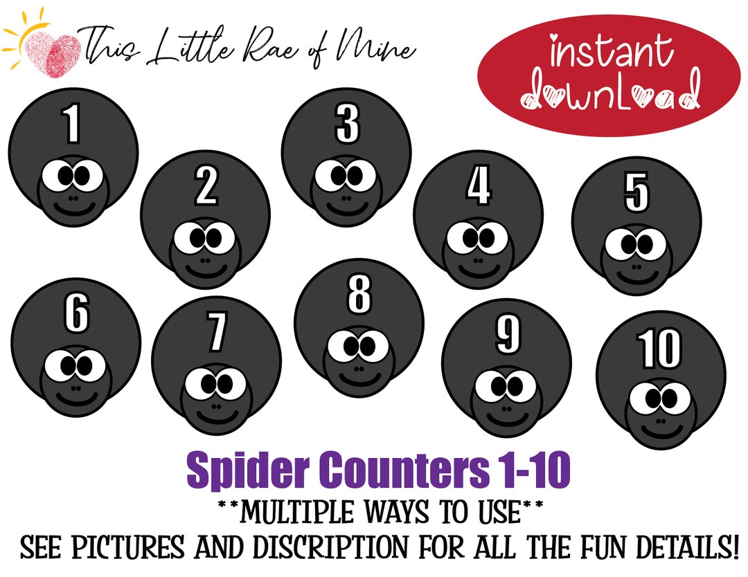 Spider Counting Clip Cards Numbers 1-10 Halloween - Etsy