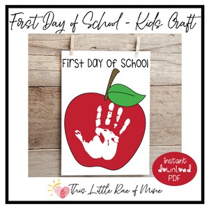Apple - First Day of School – Handprint Art - Printable - Keepsake ...
