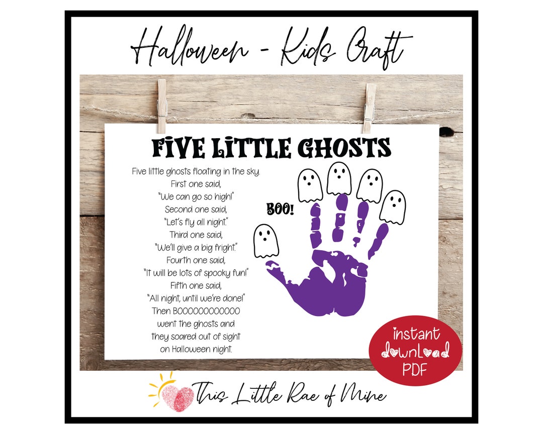 Five Little Ghosts - Halloween - Poem - Handprint Art - Keepsake ...