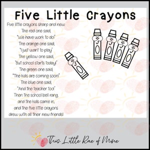 Five Little Crayons - Back to School - Colors - Poem - Handprint Art ...