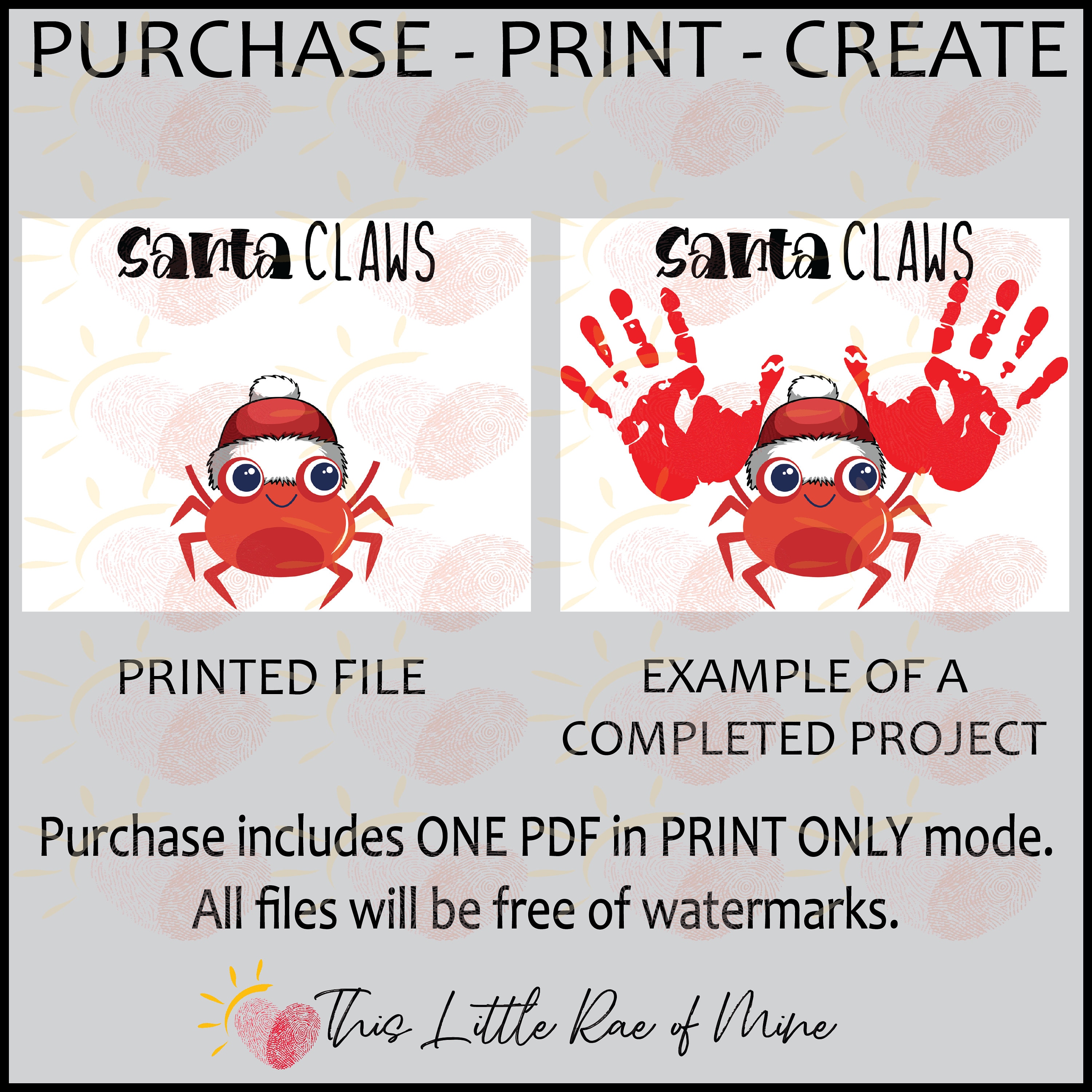 Santa Claws Crab Tropical Christmas in July Printable - Etsy