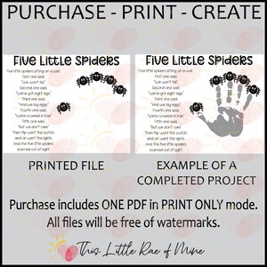 Five Little Spiders - Halloween - Poem - Handprint Art - Keepsake ...