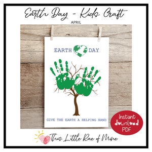 Earth Day - Helping Hand - Handprint Art - Keepsake - Printable ...