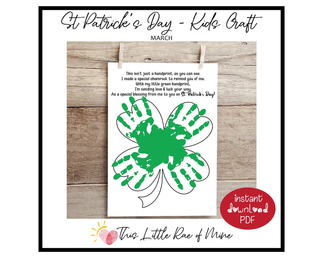 Special Shamrock - Luck - St Patrick's Day - Handprint Art - Printable ...
