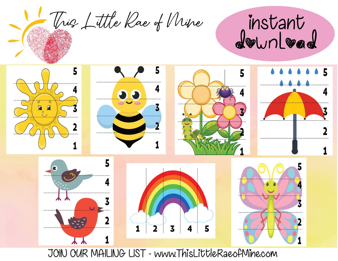 Spring Number Sequence Puzzle Printable Number Activity - Etsy