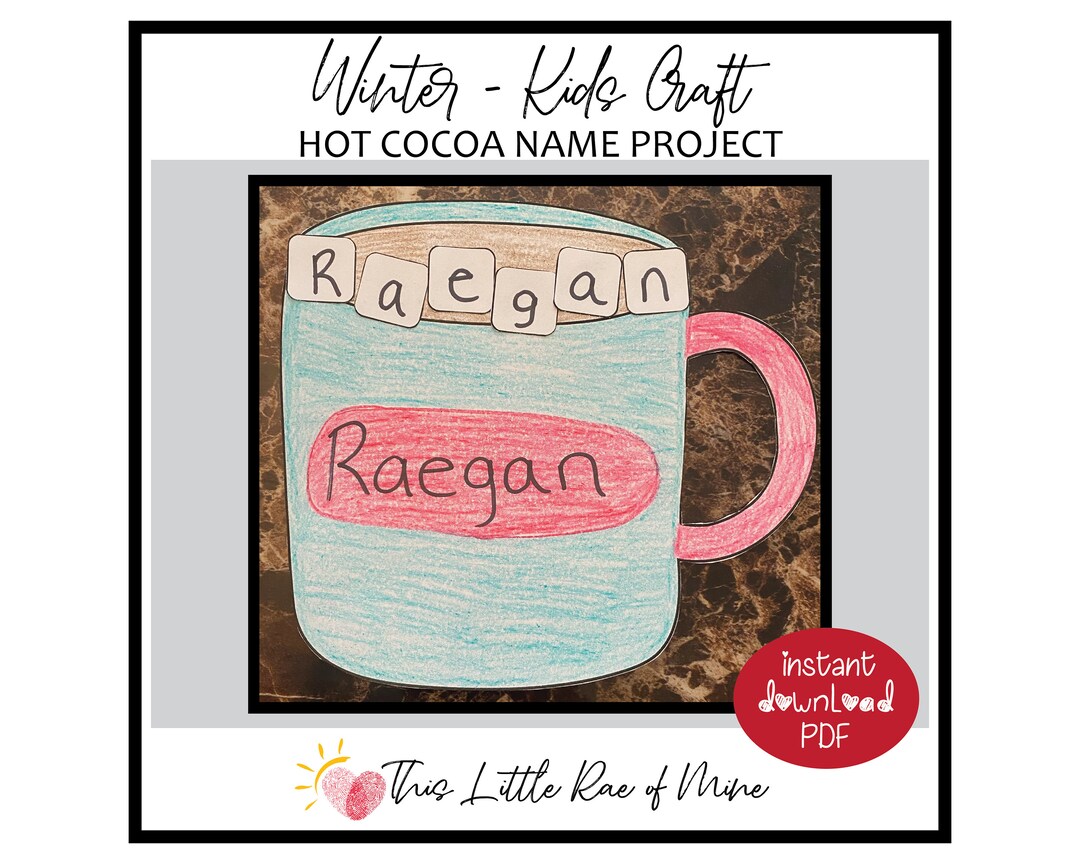 Hot Cocoa - Name Craft - Name Recognition - Printable - Fine Motor ...