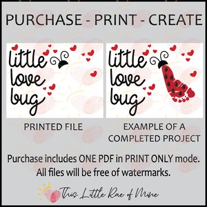 Little Love Bug - Lady Bug - Valentine's Day - Printable - Handprint ...