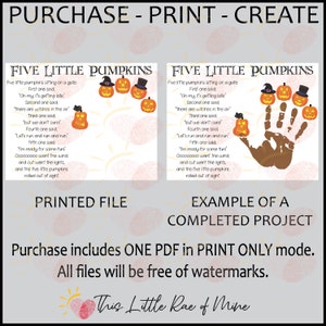 Five Little Pumpkins - Jack-o-lantern - Halloween - Poem - Handprint ...