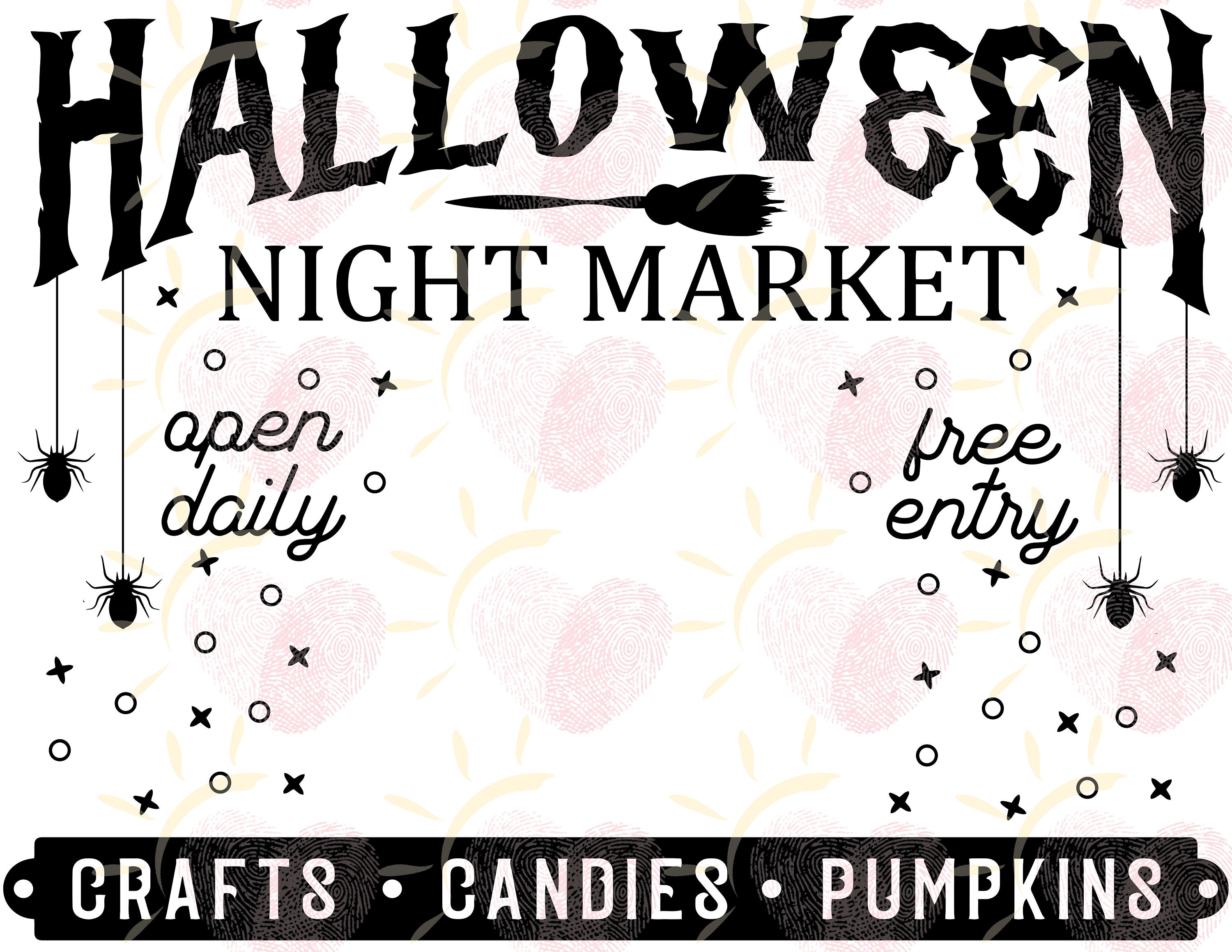 Halloween Night Market Jack-o-lantern Handprint October - Etsy