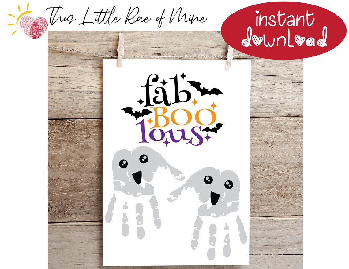 Fab BOO Lous Ghost Handprint Halloween October - Etsy
