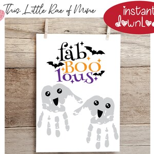Fab BOO Lous Ghost Handprint Halloween October - Etsy