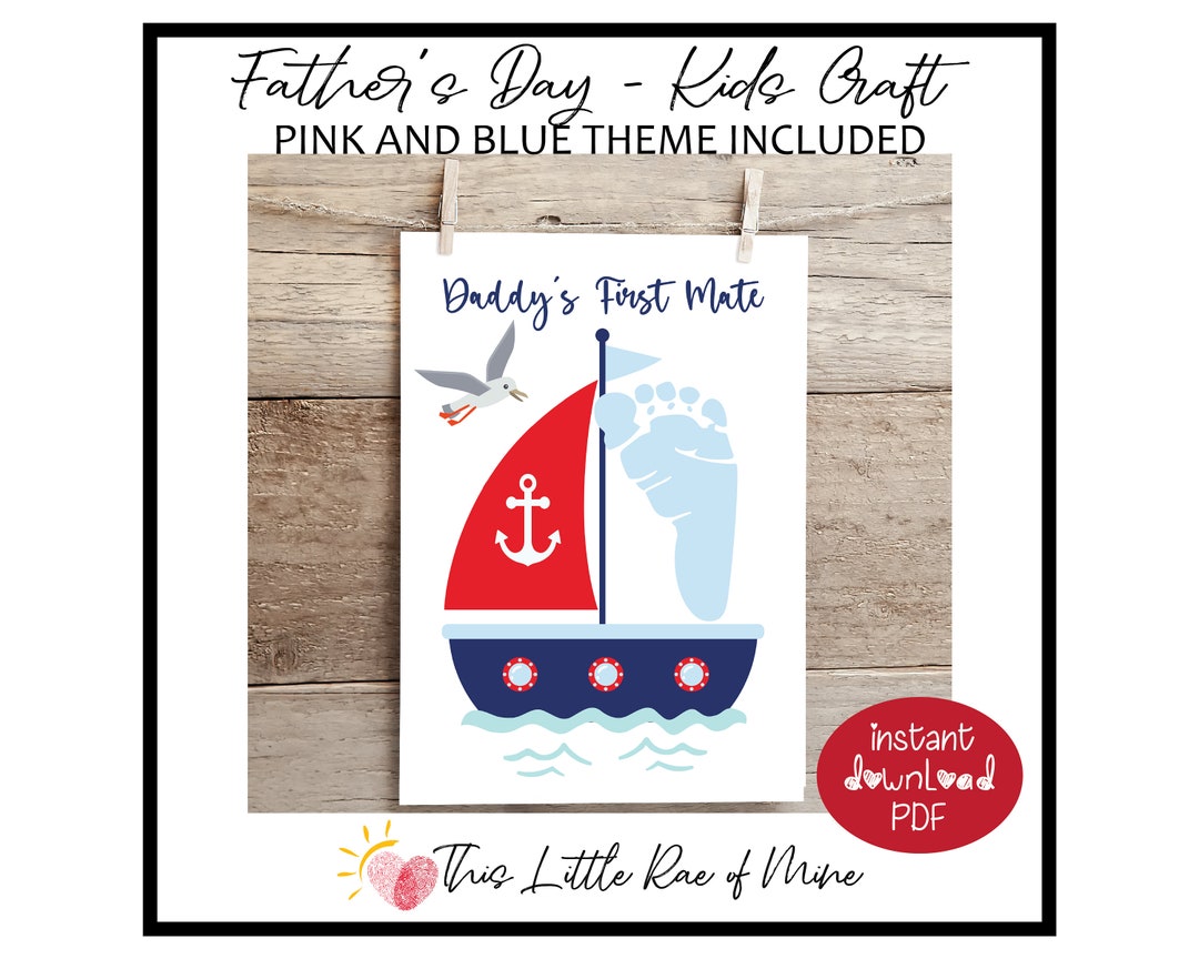Daddy's First Mate - Sail Boat - Happy Father's Day - Printable ...