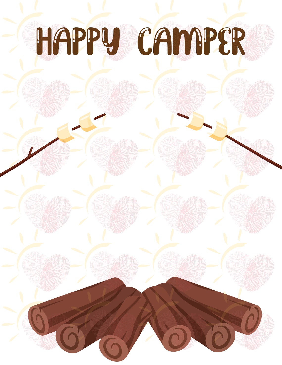 Happy Camper Camping Campfire Summer Handprint Art | Etsy