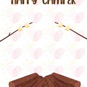 Happy Camper Camping Campfire Summer Handprint Art | Etsy