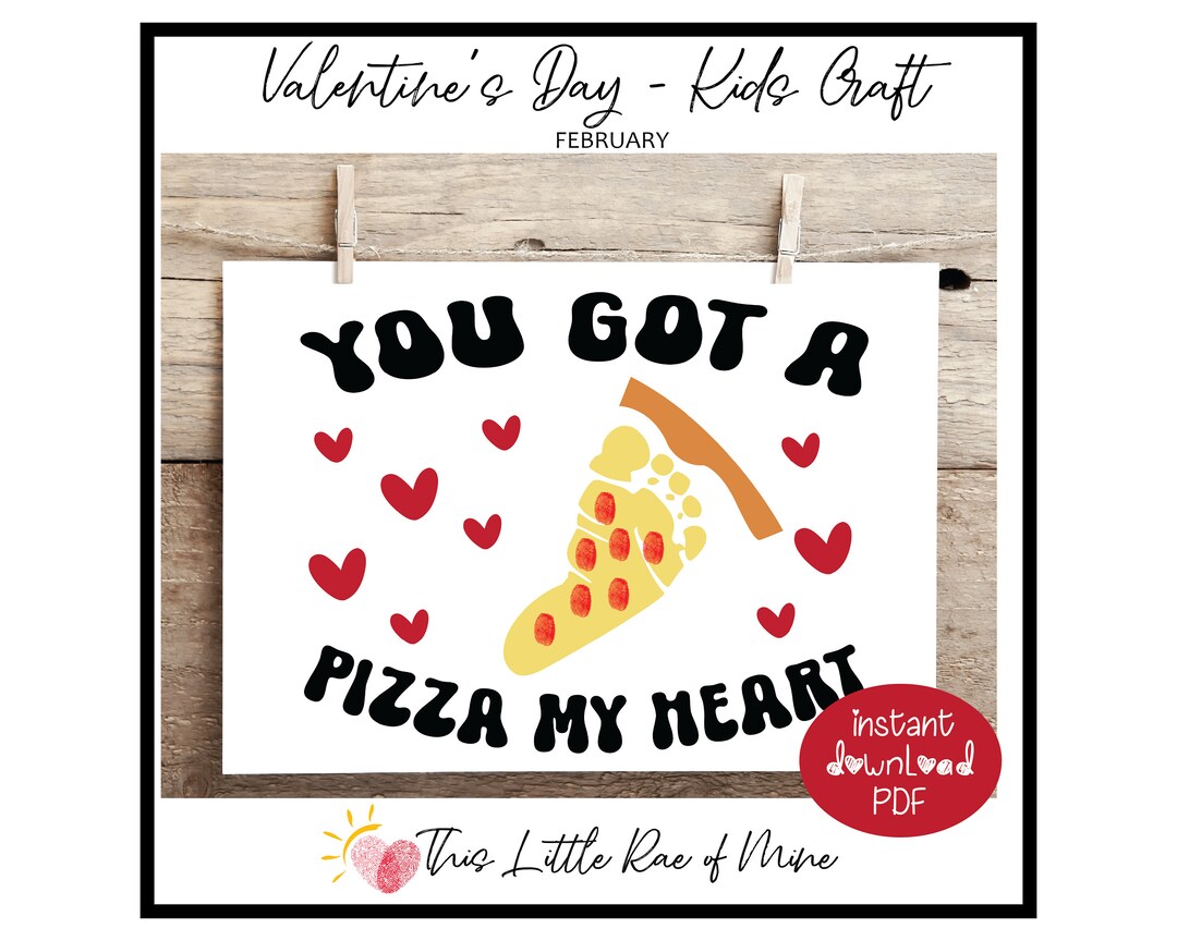 Pizza My Heart - Pizza Valentine - Valentine's Day - Printable ...