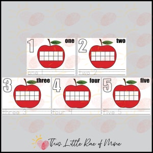 Fall - Apple - 10 Frame - Play Dough - Counting Mat - Printable - Math ...