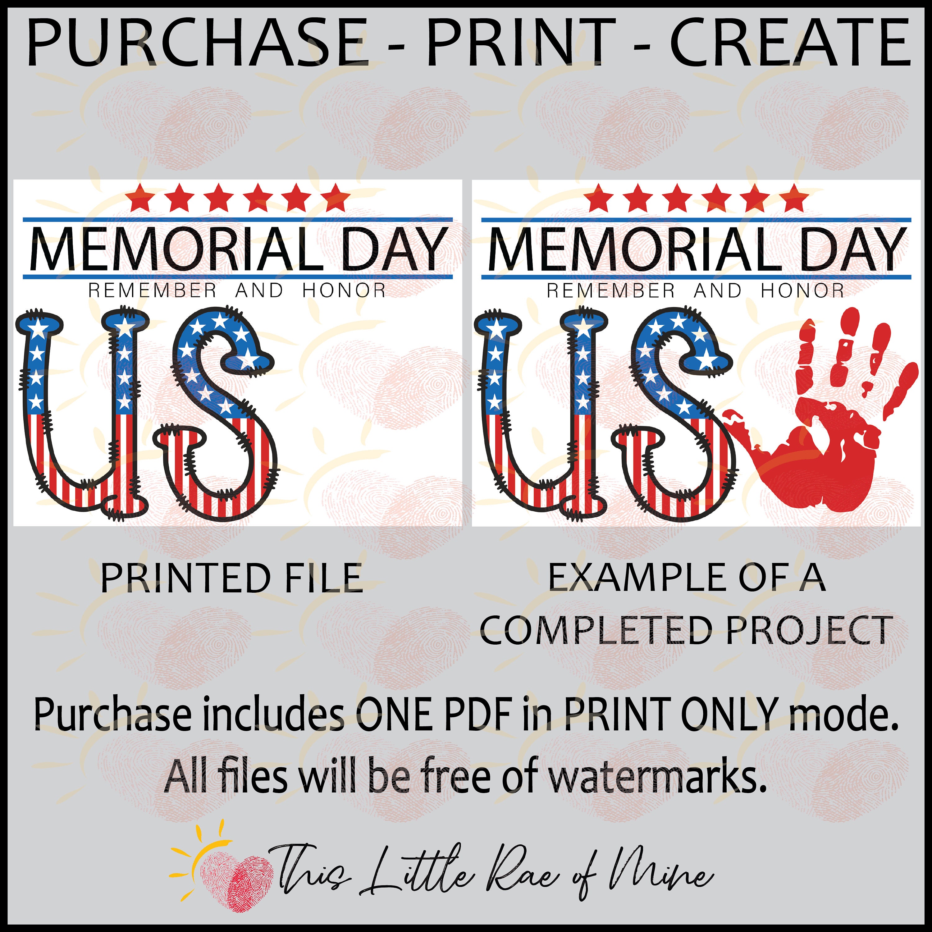 Memorial Day American Flag USA Patriotic Handprint Art - Etsy