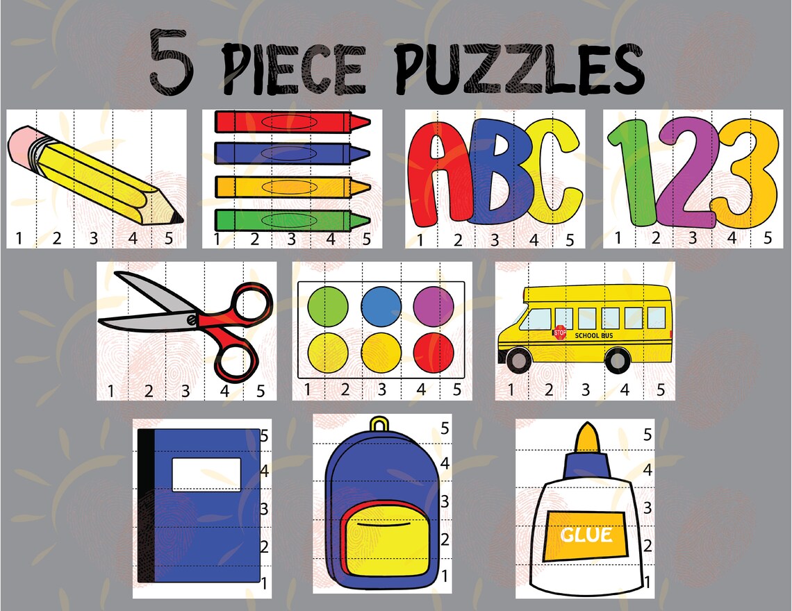 Back to School Number Sequence Puzzle Printable Math - Etsy