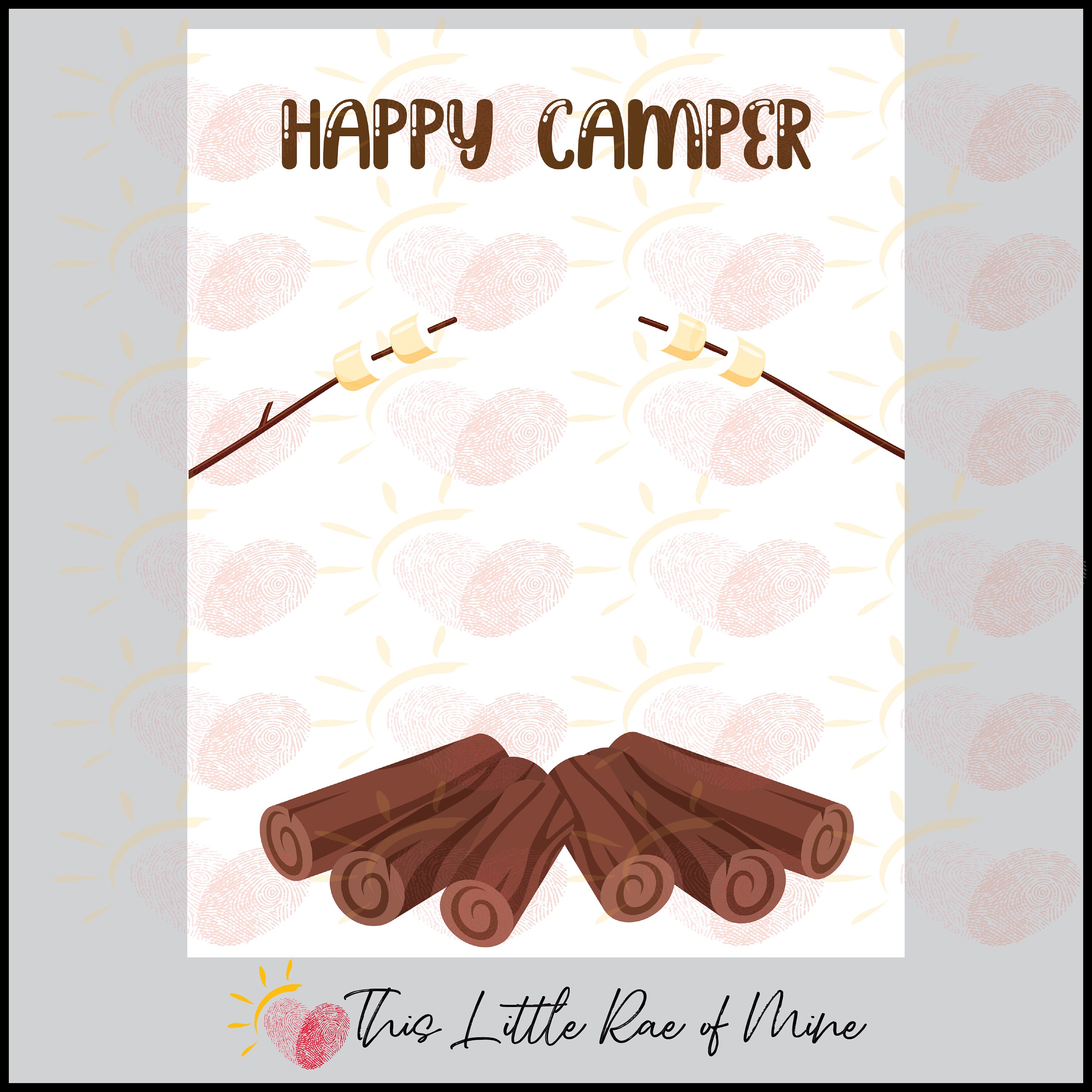 Happy Camper Camping Campfire Summer Handprint Art - Etsy
