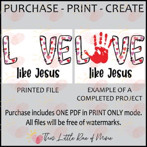 Love Like Jesus - Valentine's Day - Handprint Art - Keepsake ...