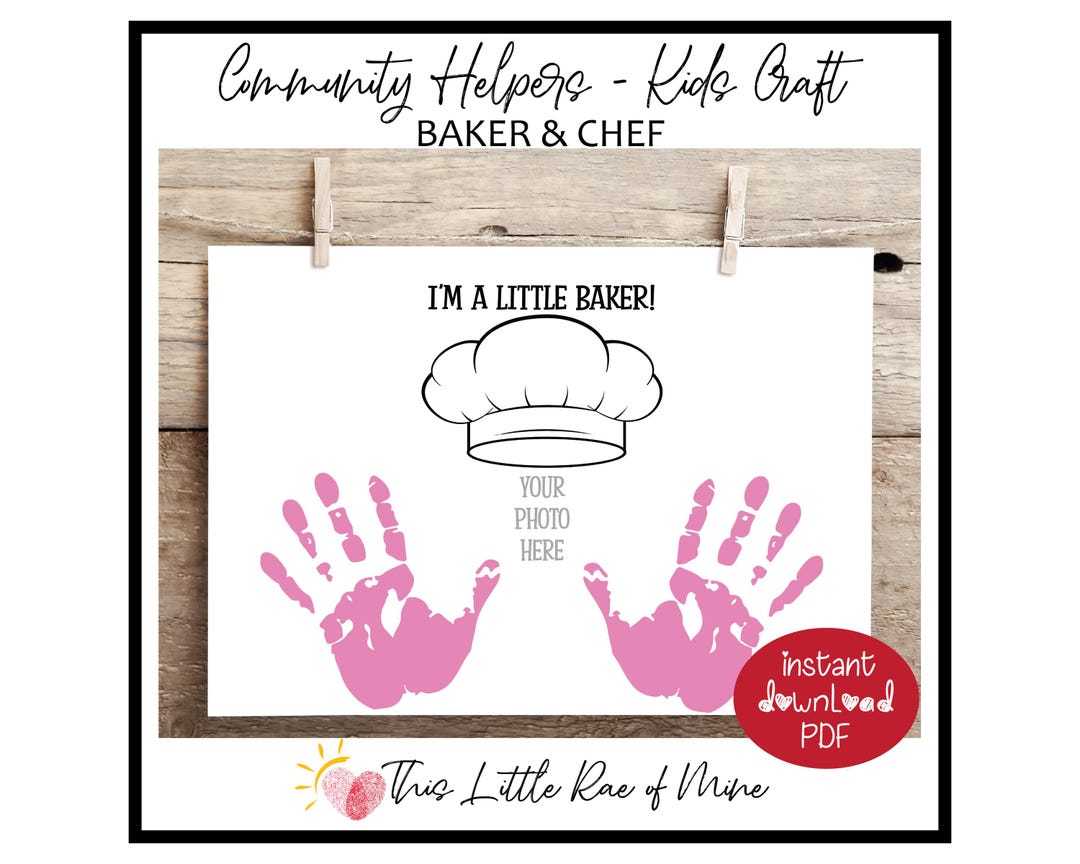 Little Baker - Little Chef - Handprint Art - Photo - Keepsake ...