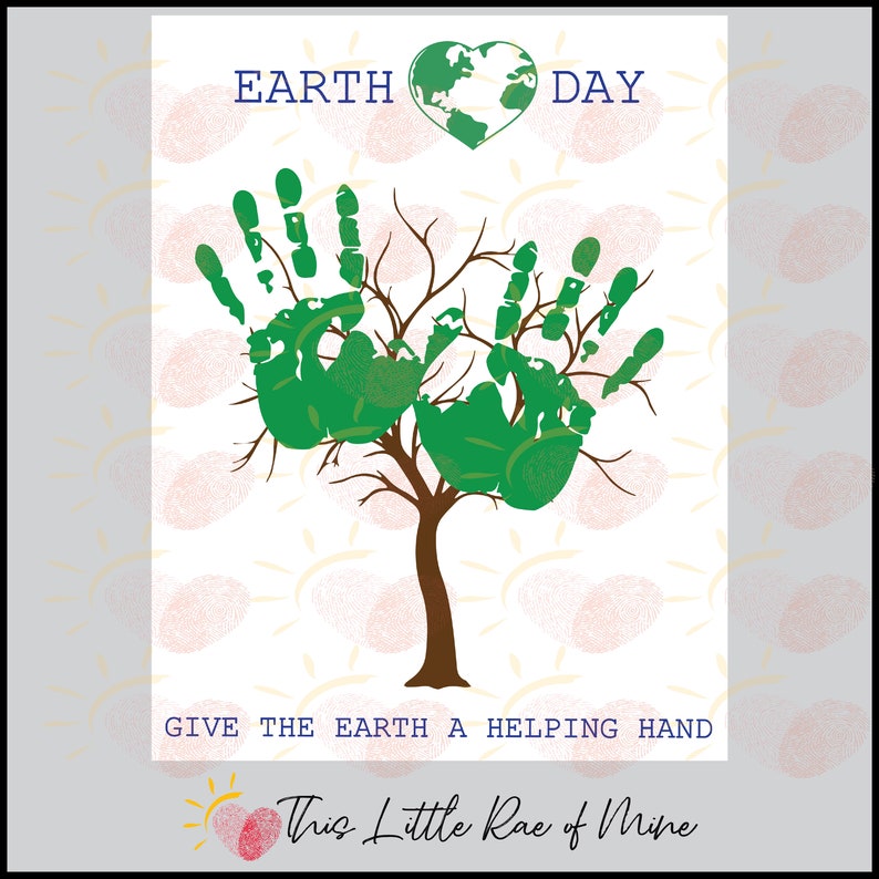 Earth Day - Helping Hand - Handprint Art - Keepsake - Printable ...