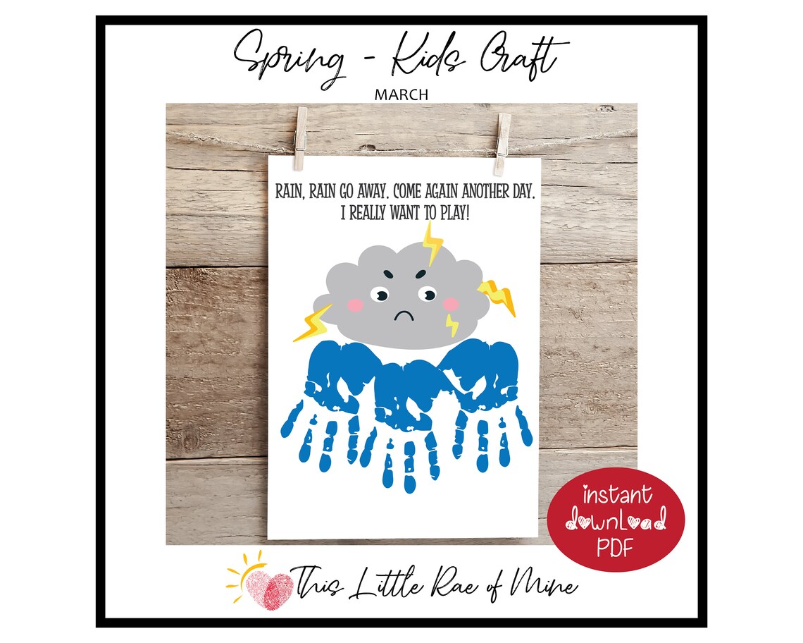 Rain, Rain Go Away - Spring - Printable - Handprint Art - Weather ...