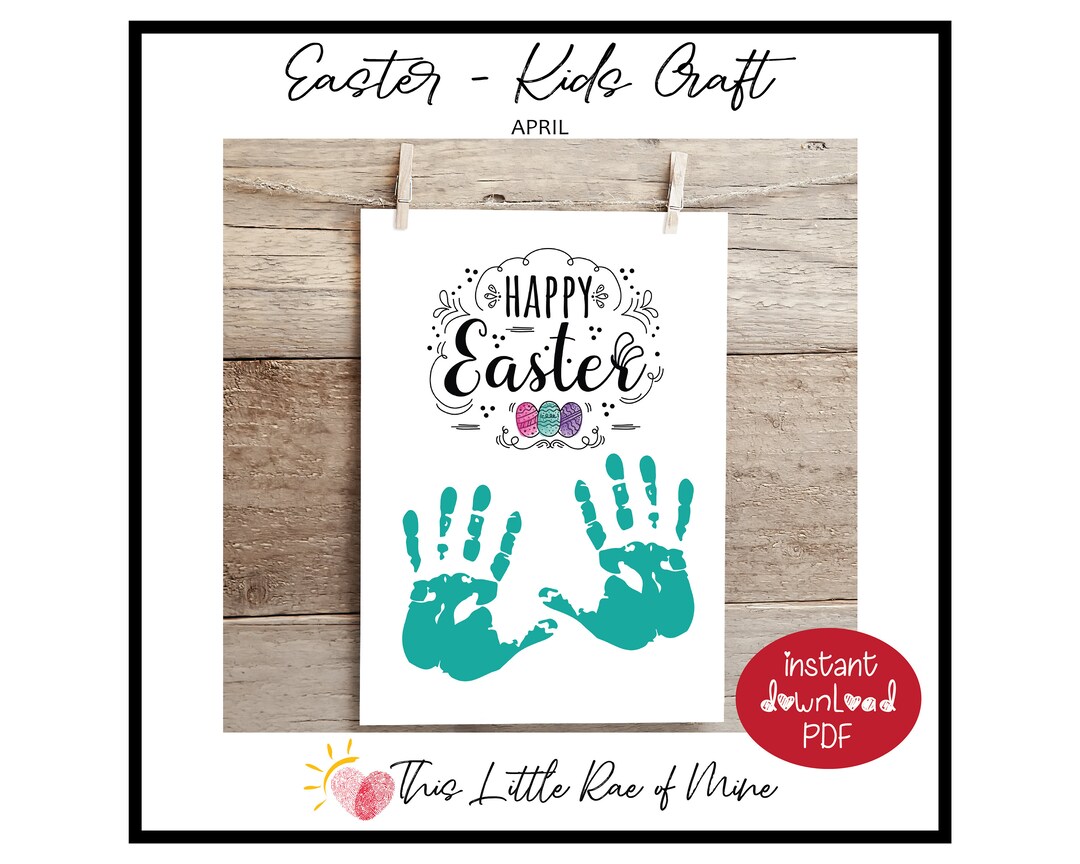 Happy Easter - Handprint Art - Keepsake - Printable – Footprint Art ...