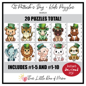 St Patrick's Day - Number Sequence Puzzle - Printable - Animals - Math ...
